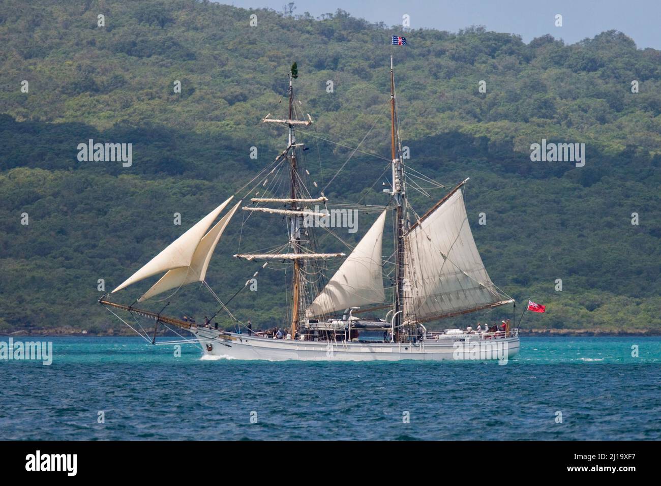 The brigantine, Soren Larsen, that starred in the BBC television series ...