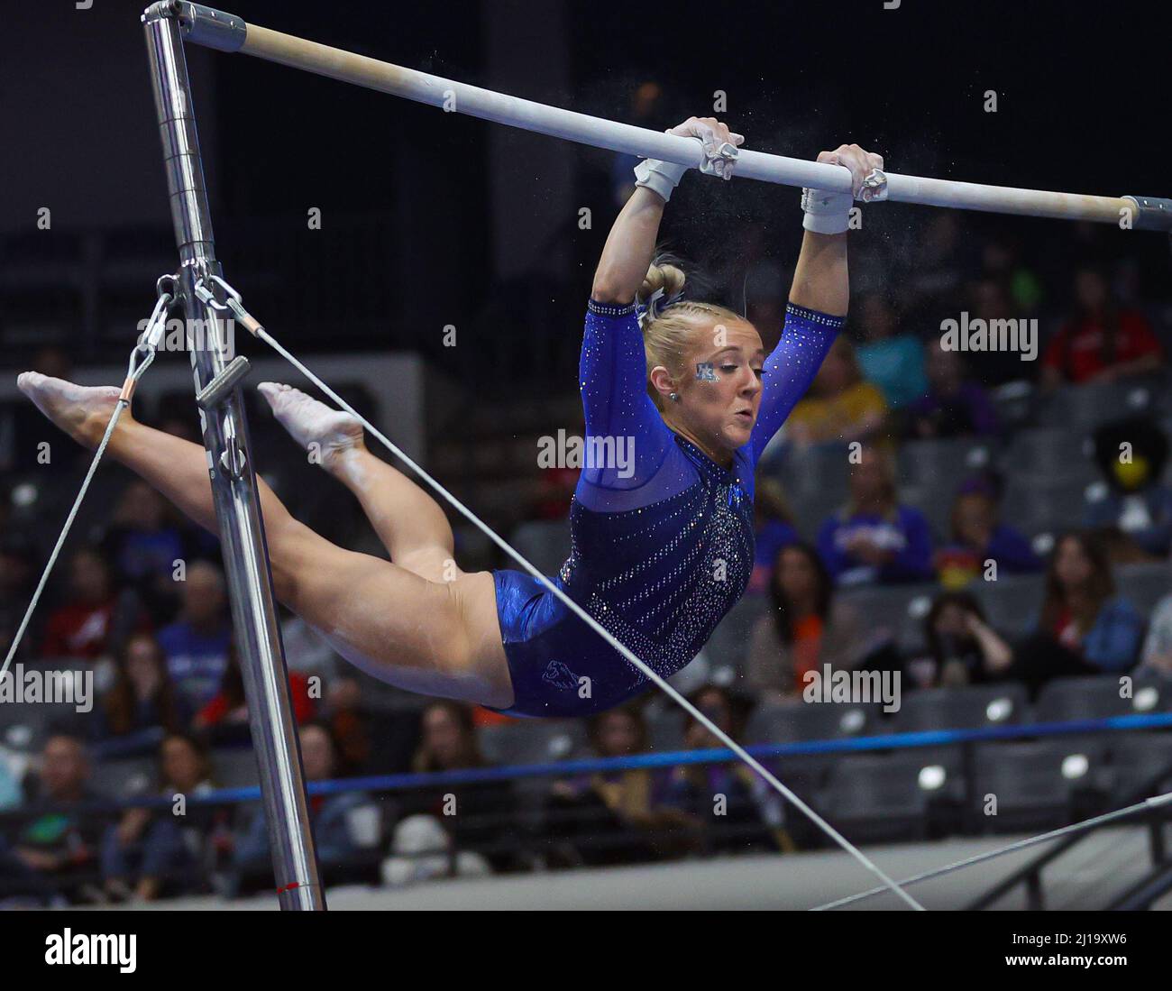 Birmingham, AL, USA. 19th Mar, 2022. Kentucky's Hailey Davis preforms ...