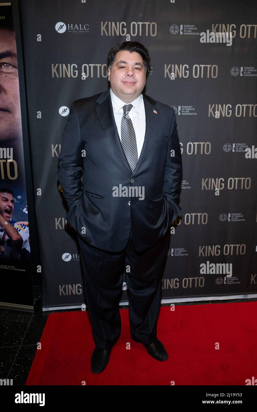 George Tsunis attends the premiere of “King Otto” at the Museum of ...
