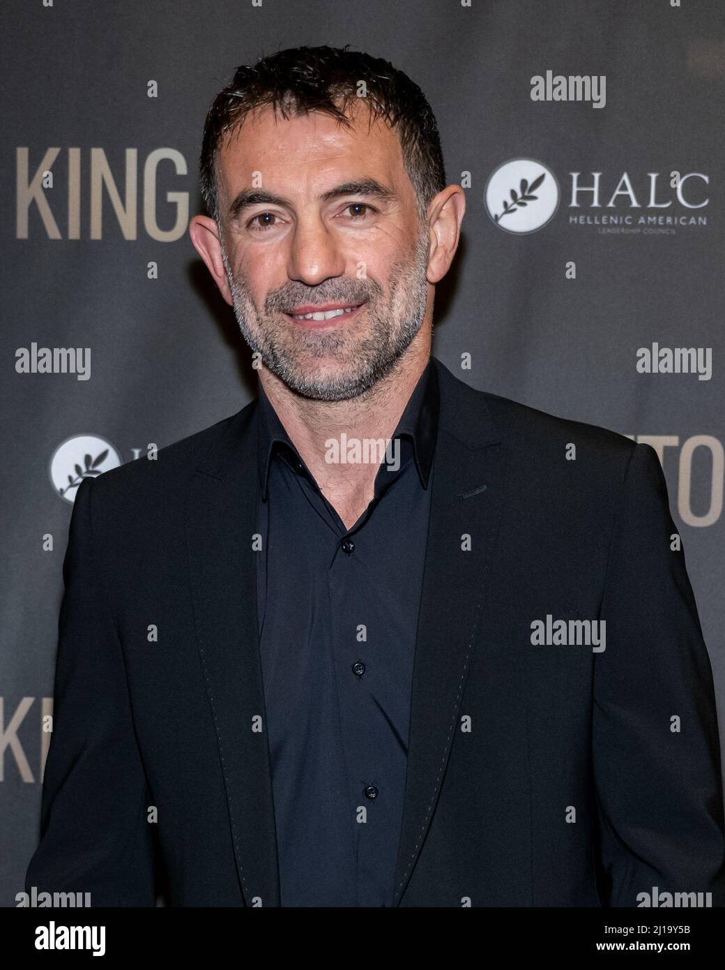 Georgios Karagounis attends the premiere of “King Otto” at the Museum ...