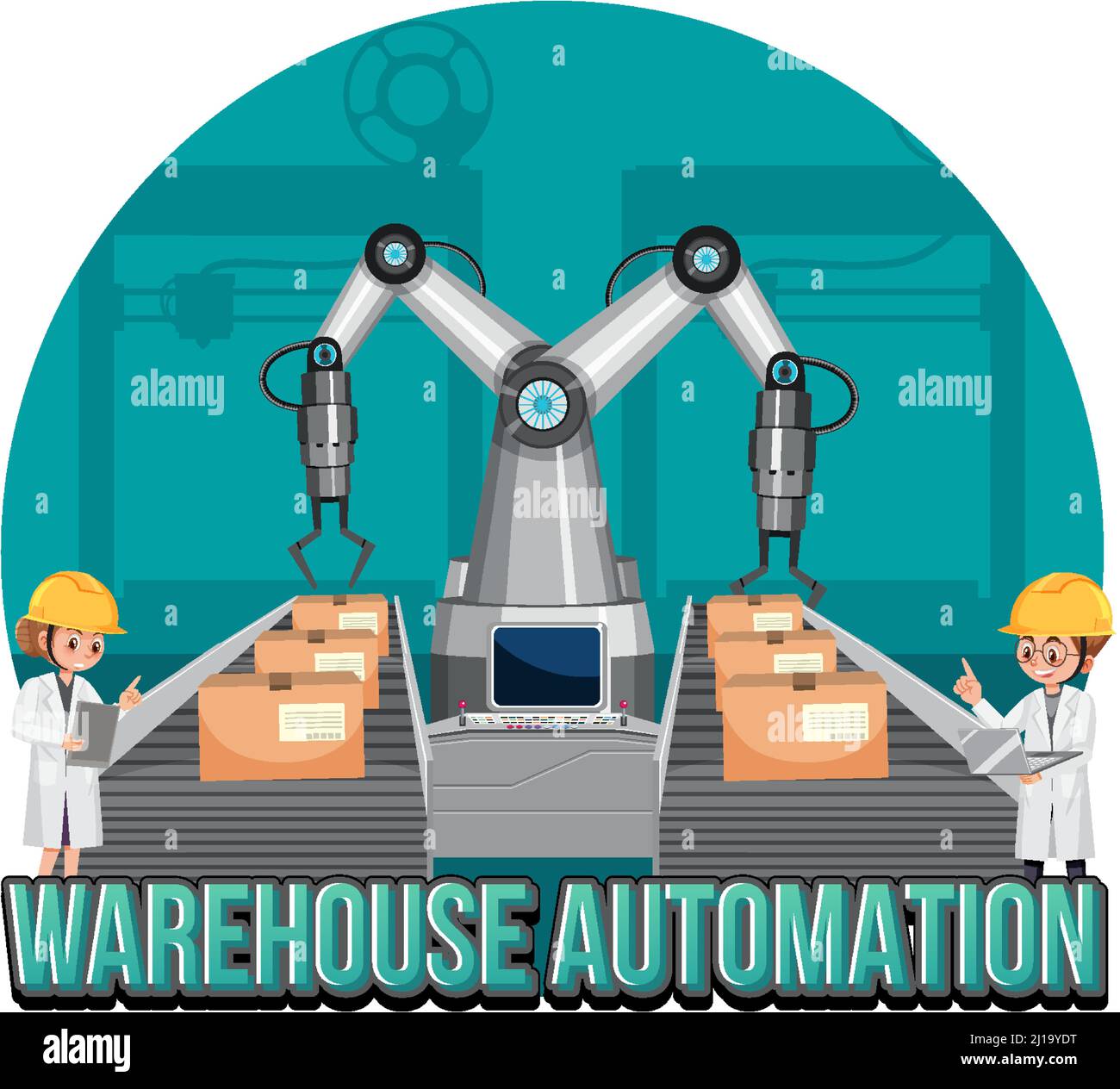 Warehouse automation banner design illustration Stock Vector Image ...