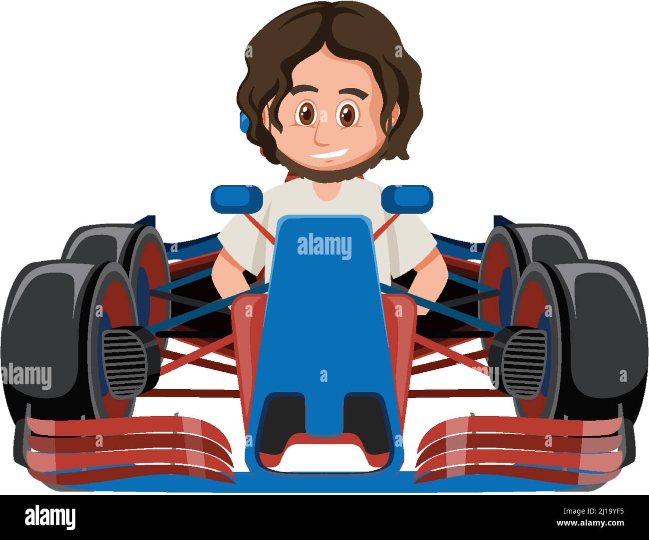 A man driving formula one racing car illustration Stock Vector Image ...