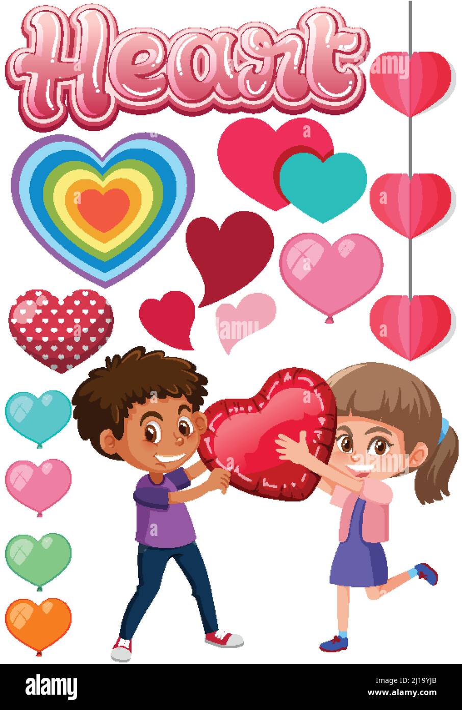 Valentine theme with many hearts illustration Stock Vector Image & Art ...