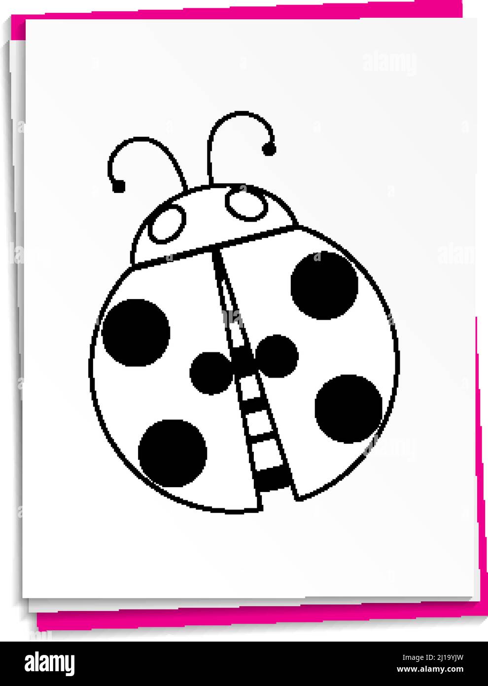 Hand drawn ladybug on paper illustration Stock Vector Image & Art - Alamy