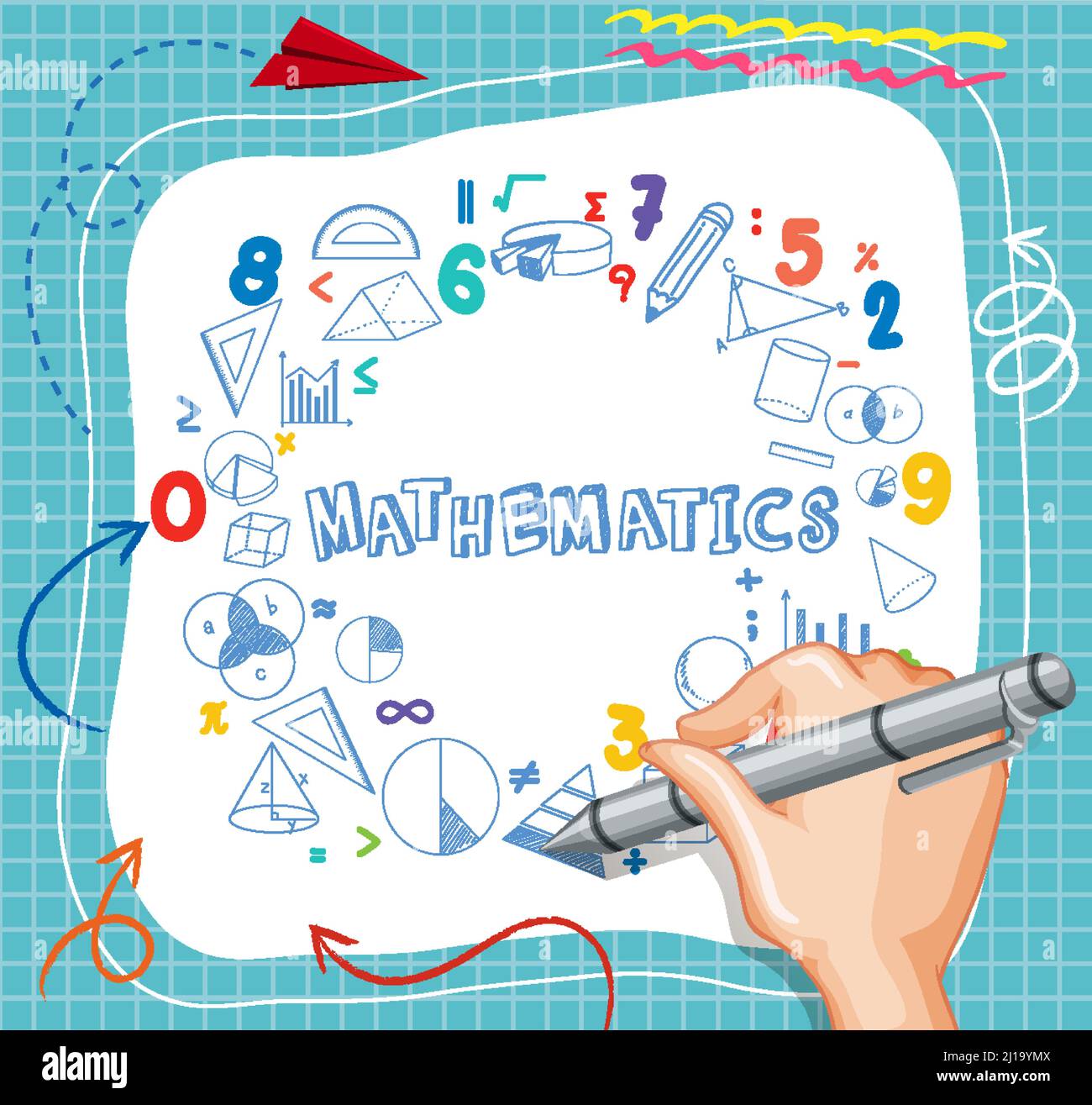 Hand writing math formula on paper note illustration Stock Vector Image ...