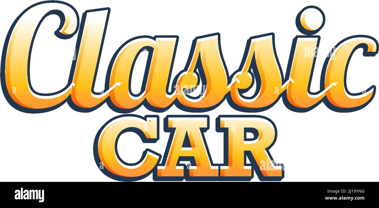Classic car typography design illustration Stock Vector Image & Art - Alamy