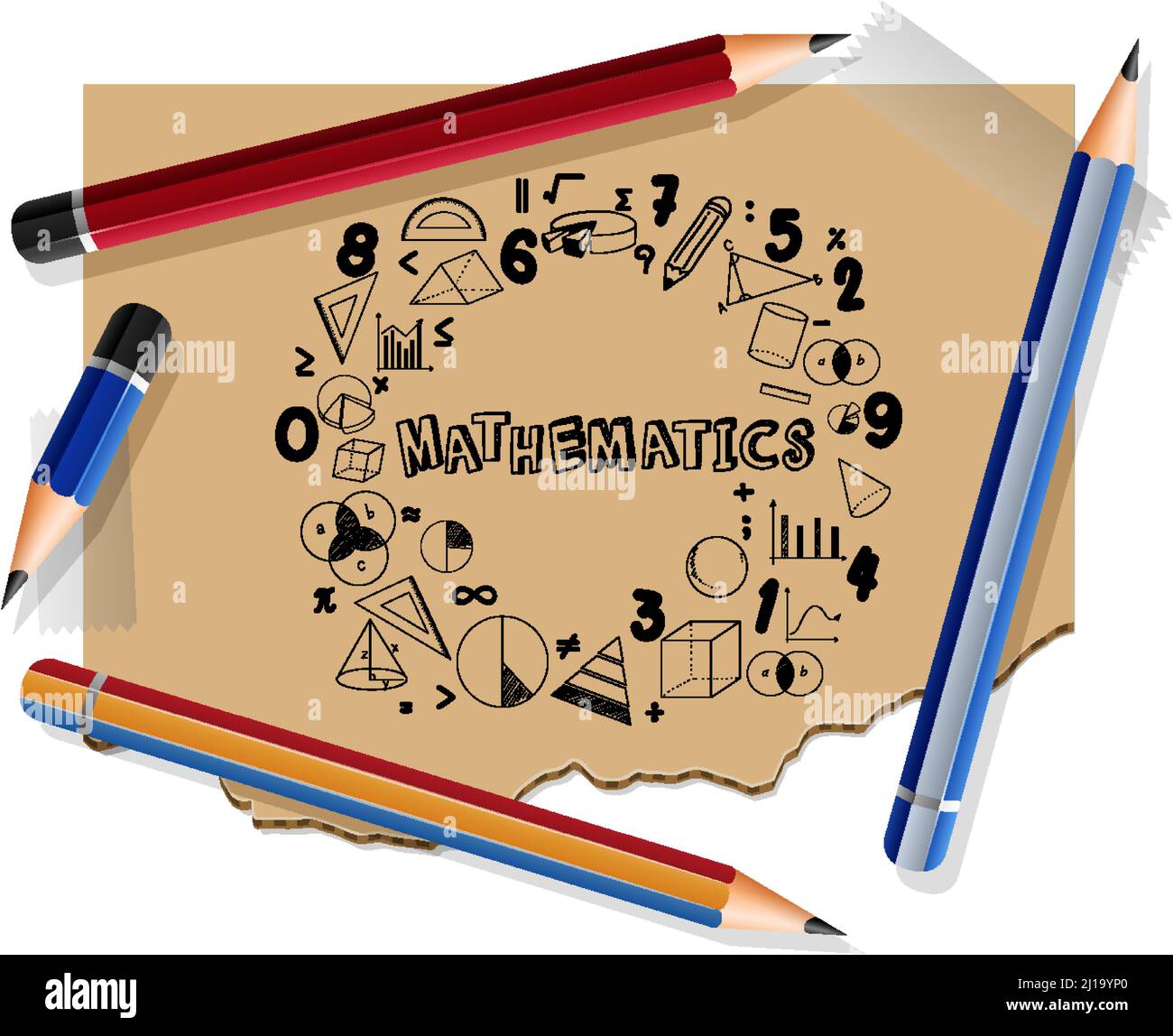 Doodle math formula with Mathematics font on notebook page illustration ...