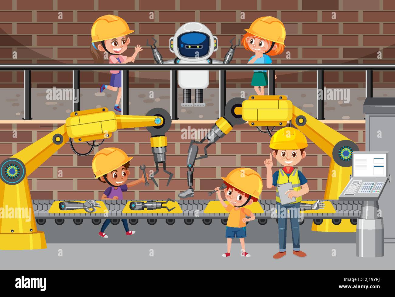 Concept of automation industry illustration Stock Vector Image & Art ...