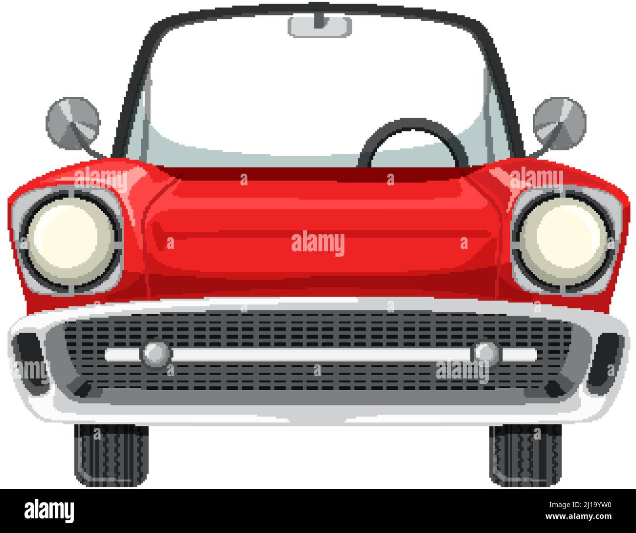 Classic red car in cartoon style illustration Stock Vector Image & Art ...