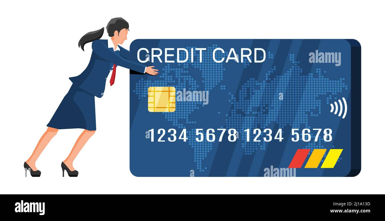 Pushing business card Stock Vector Images - Alamy