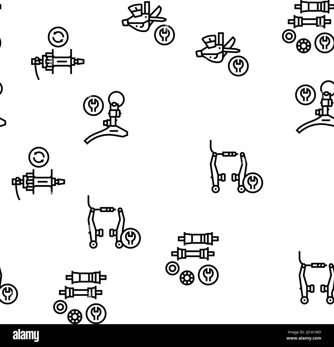 Bike Repair Service Vector Seamless Pattern Stock Vector Image & Art ...