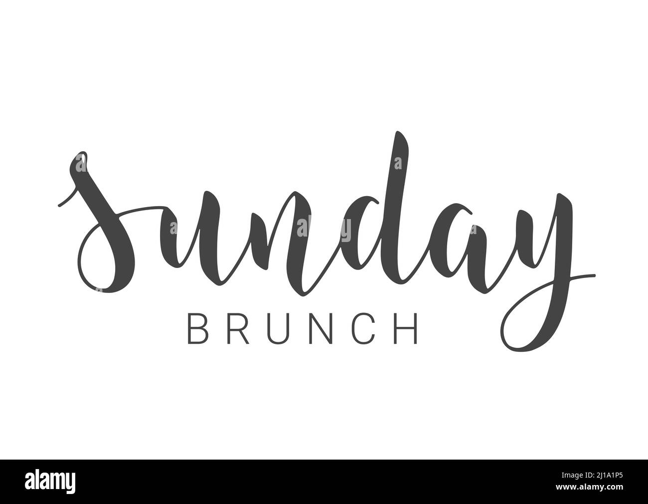 Vector Illustration. Handwritten Lettering of Sunday Brunch. Template ...