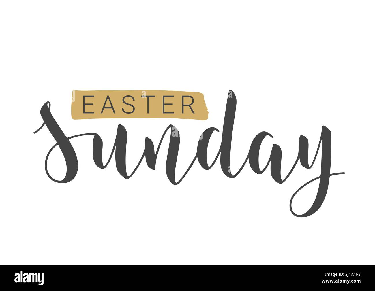 Vector Illustration. Handwritten Lettering of Easter Sunday. Template ...