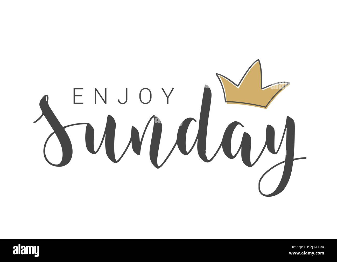 Vector Illustration. Handwritten Lettering of Enjoy Sunday. Template ...