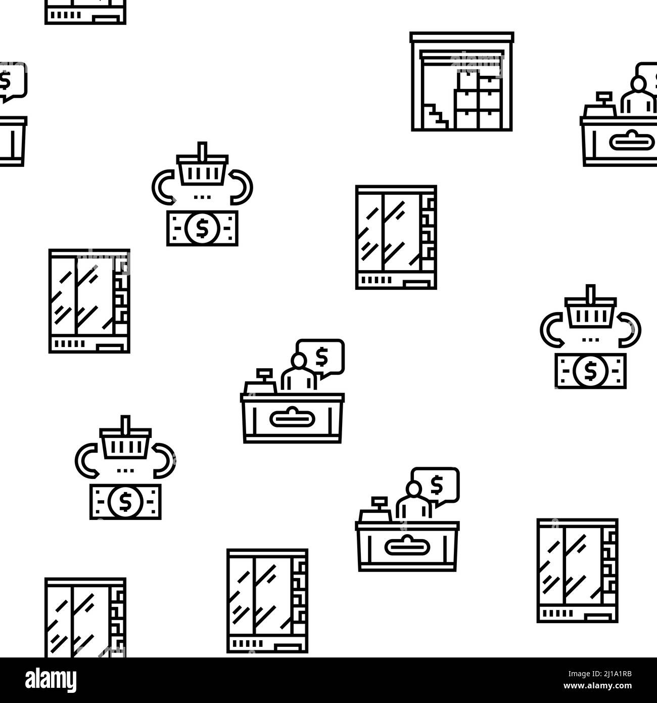 Supermarket Store Vector Seamless Pattern Stock Vector Image & Art - Alamy