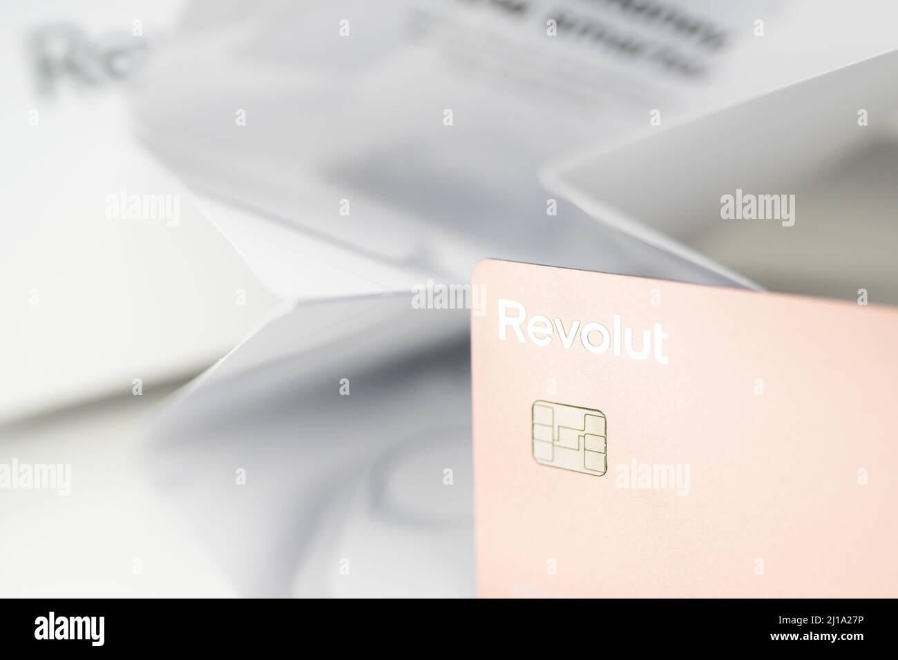 Illustrative editorial photograph of Revolut Visa Infinite card Stock ...