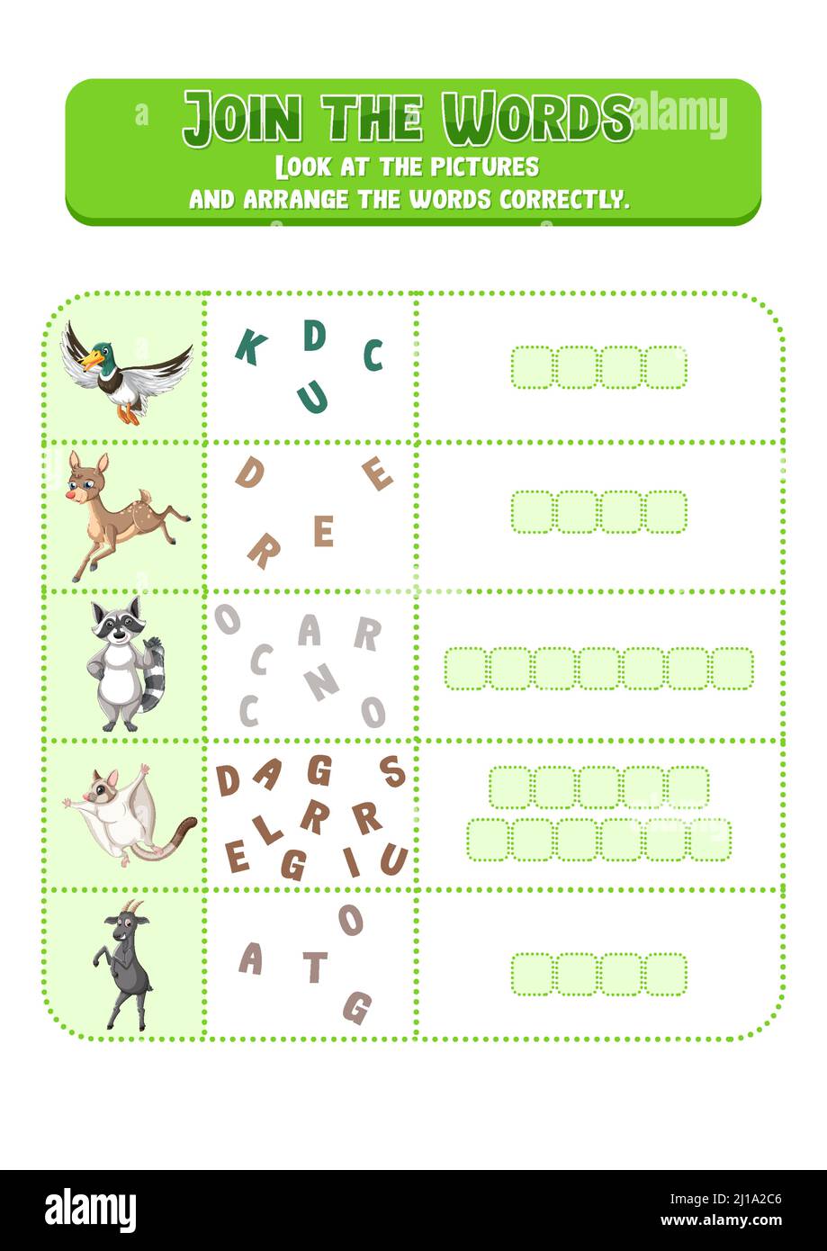 Arrange the letters in order with pictures illustration Stock Vector ...