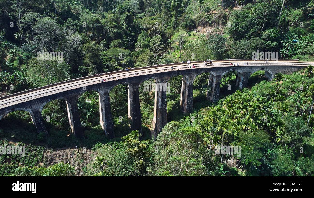 Aerial view of the Demodara nine-arch bridge Stock Photo - Alamy