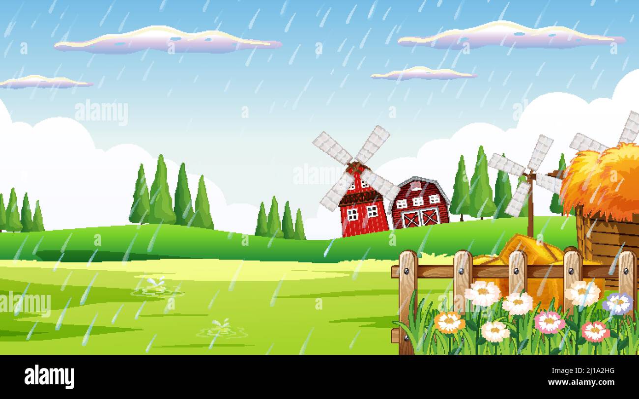 Empty outdoor farm background illustration Stock Vector Image & Art - Alamy