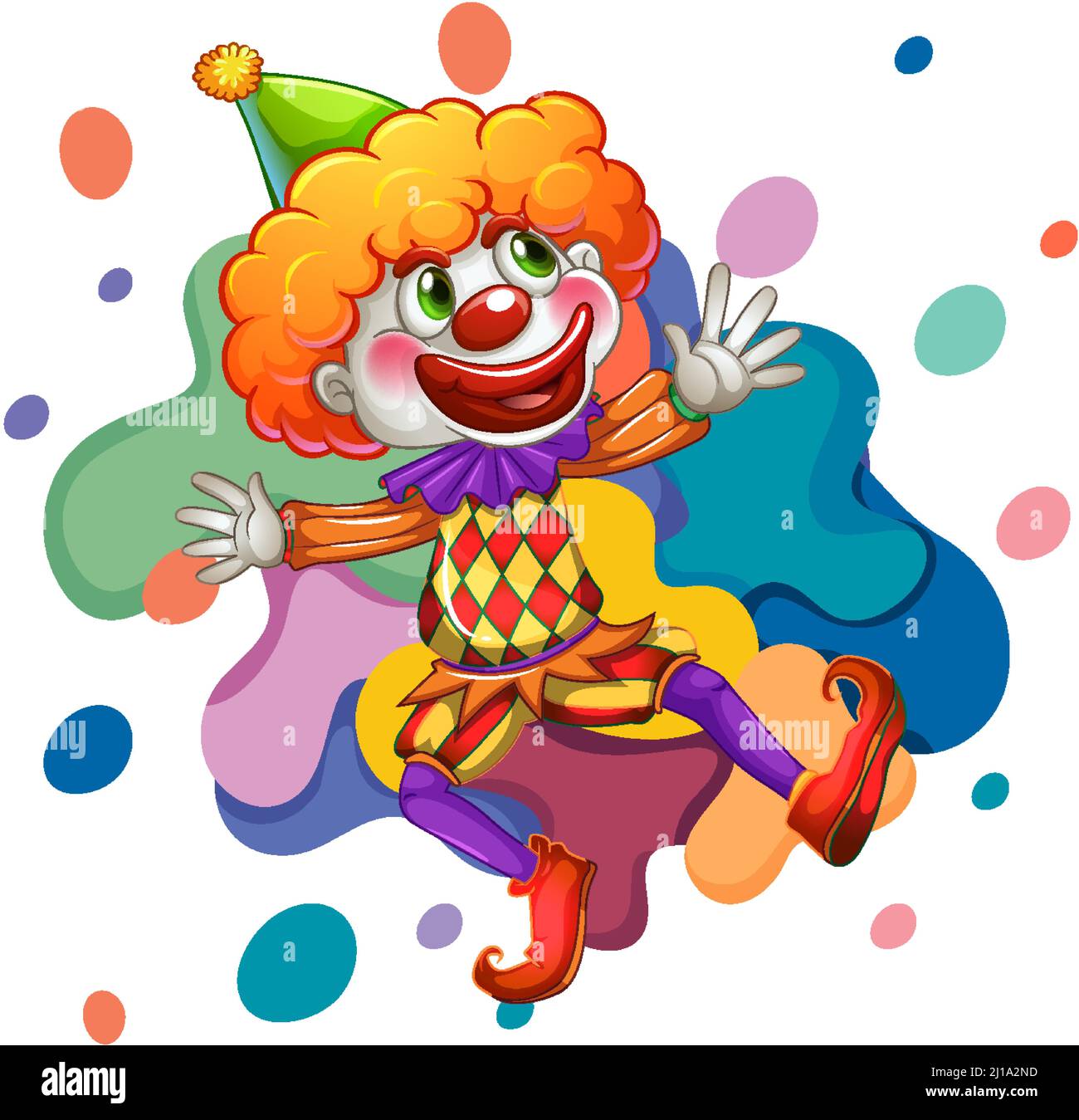 A clown cartoon colourful character illustration Stock Vector Image ...