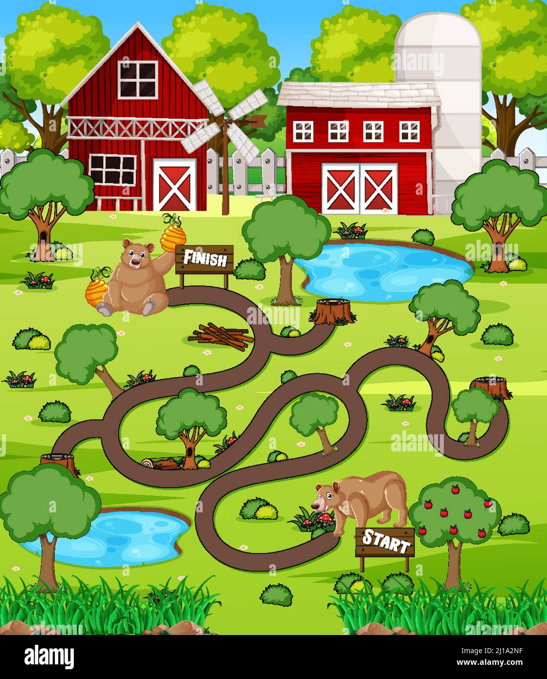A farm boardgame template illustration Stock Vector Image & Art - Alamy