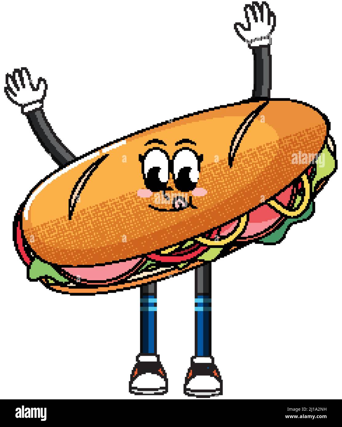 A bread cartoon character on white background illustration Stock Vector ...