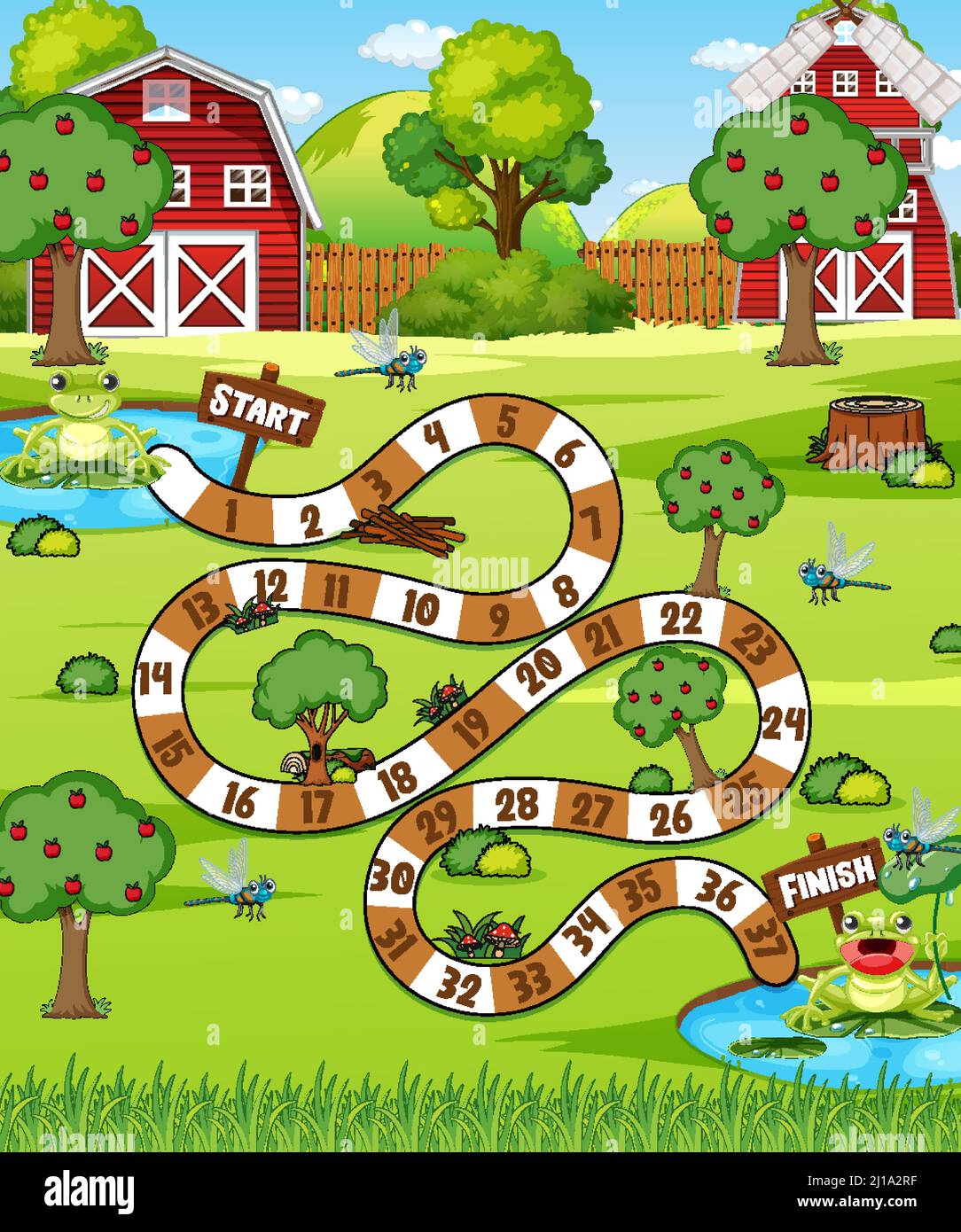 A farm boardgame template illustration Stock Vector Image & Art - Alamy