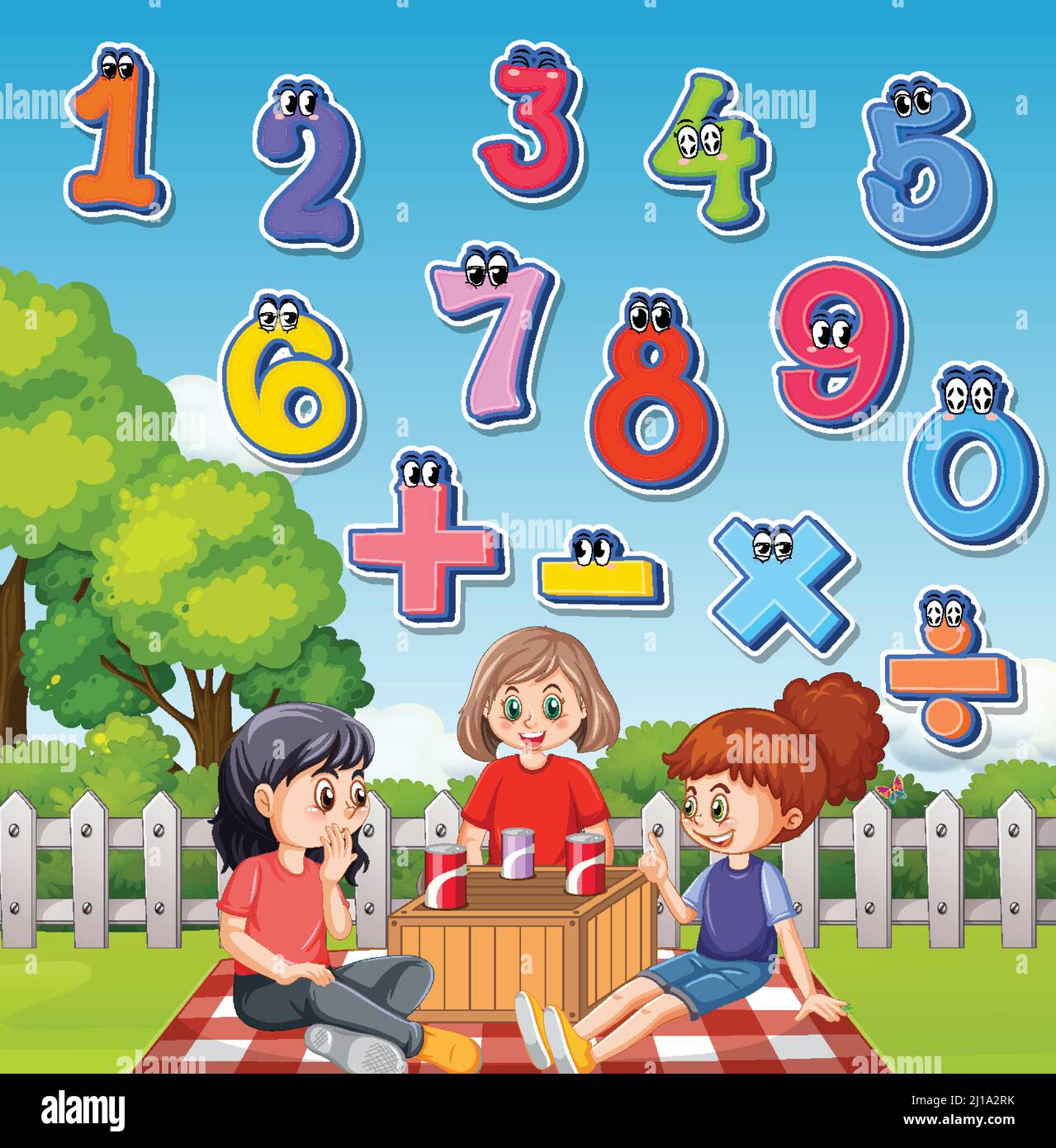 Number 0 to 9 with math symbols illustration Stock Vector Image & Art ...