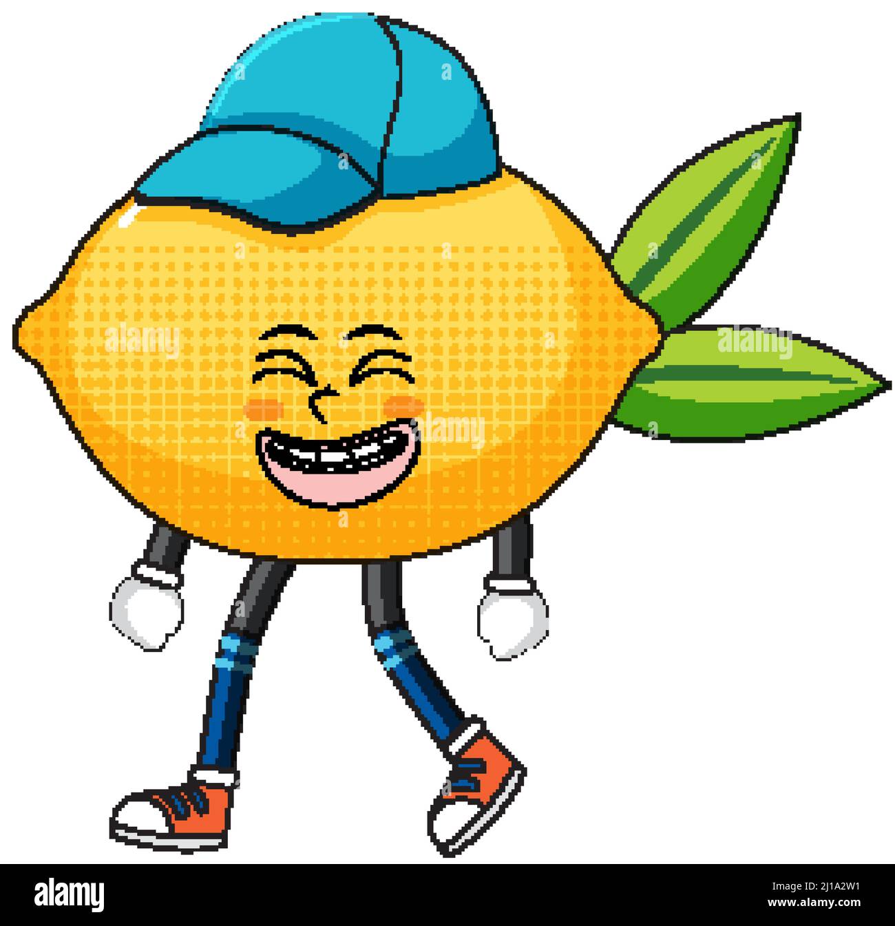 A lemon cartoon character on white background illustration Stock Vector ...