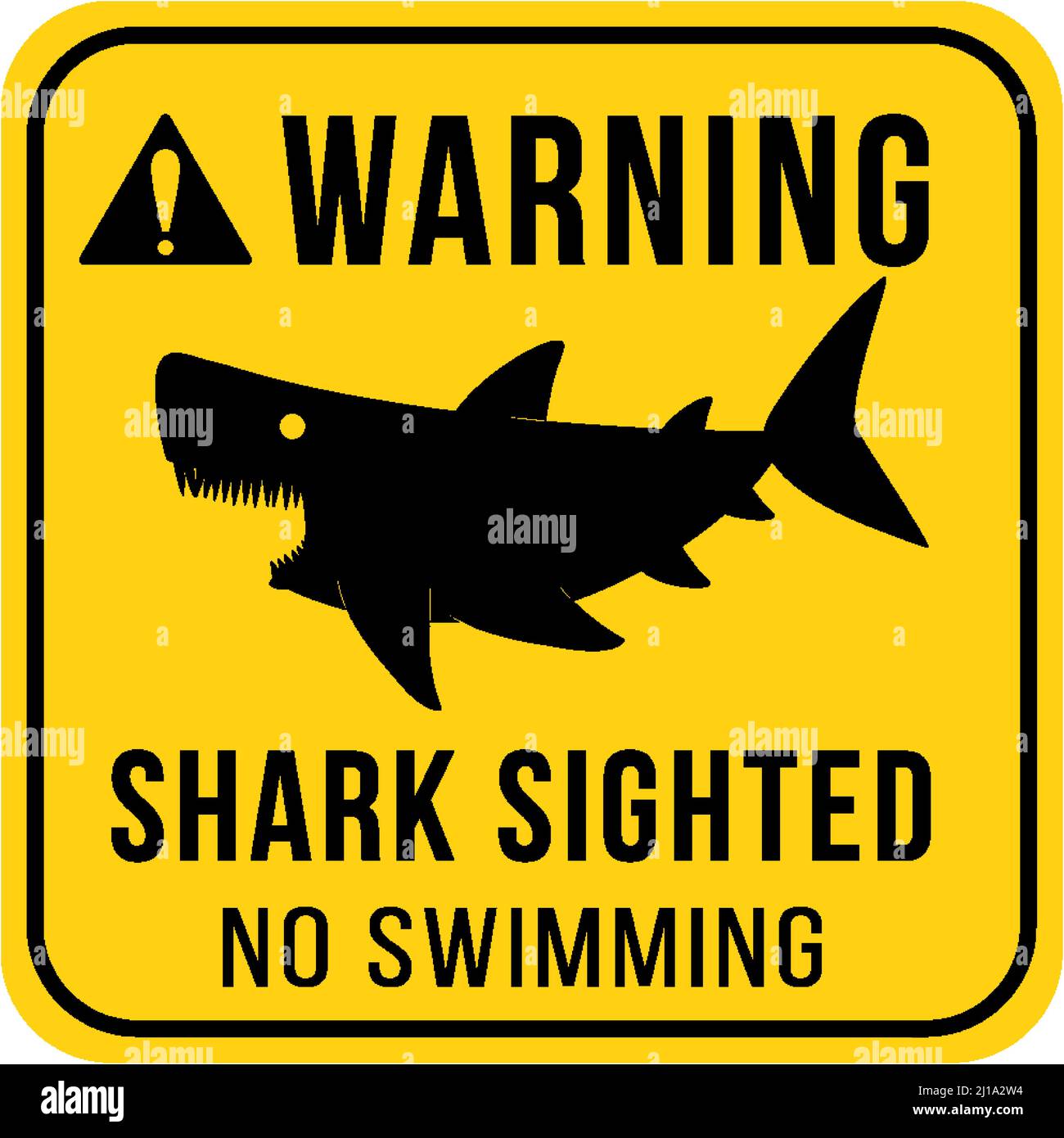 No Swimming Shark Sign