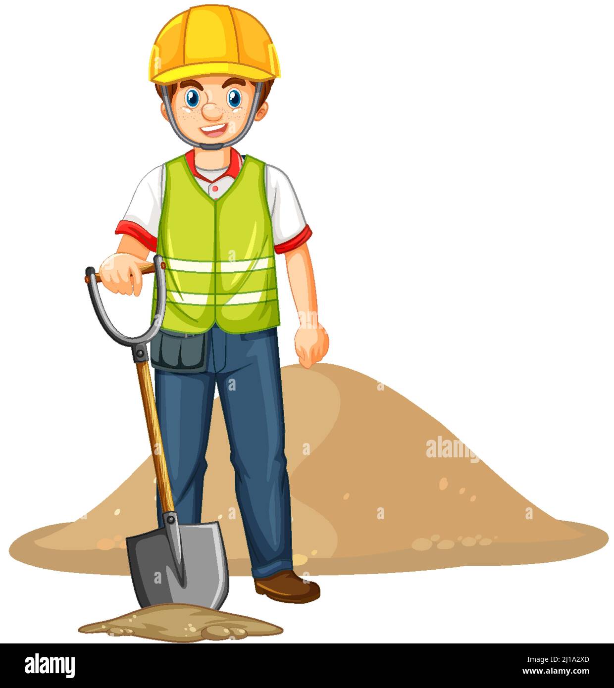 A construction worker cartoon character illustration Stock Vector Image ...