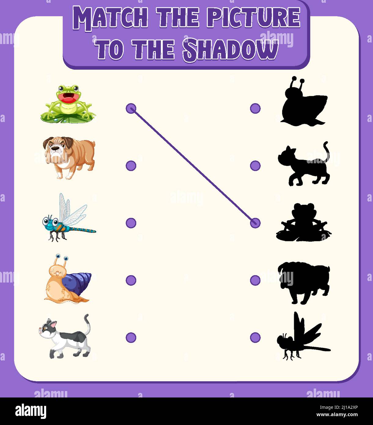 Shadow matching game template illustration Stock Vector Image & Art - Alamy