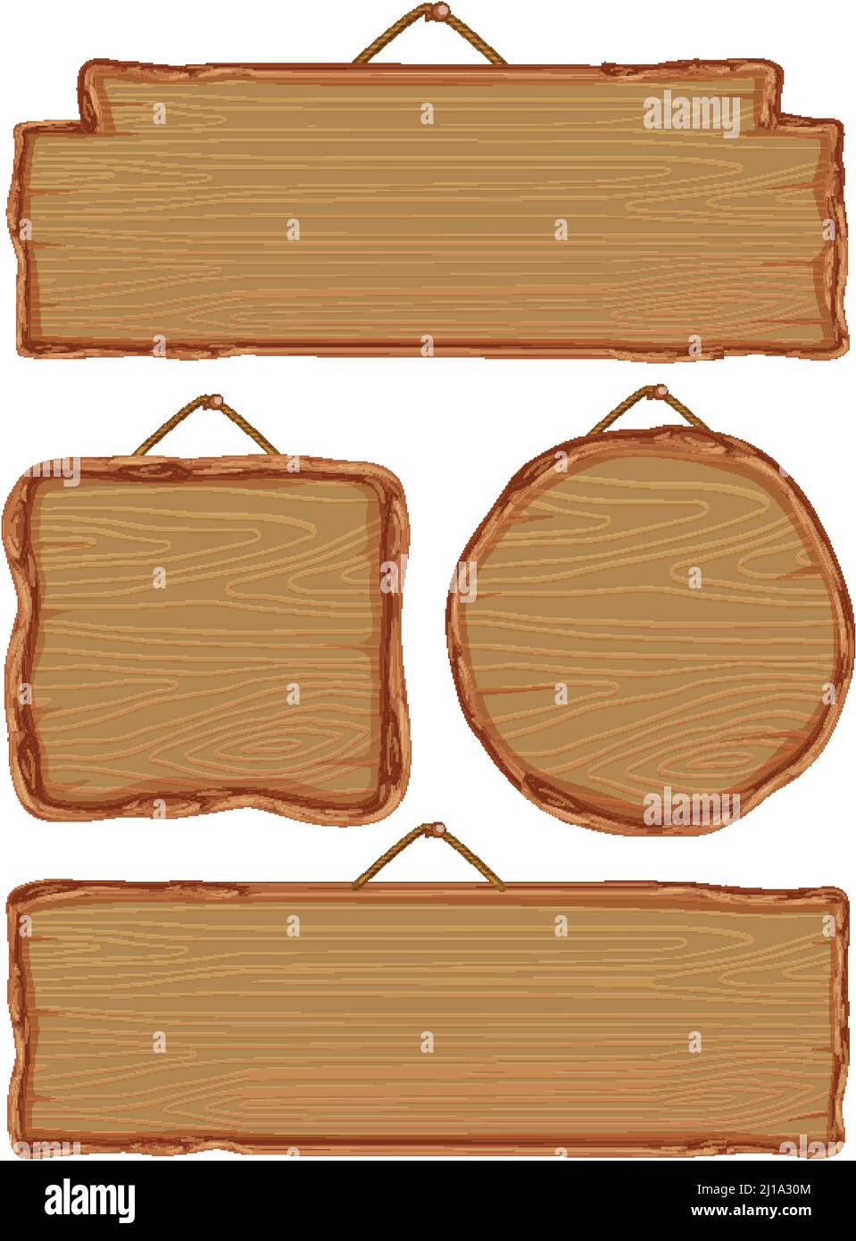 Set of different wooden sign boards illustration Stock Vector Image ...