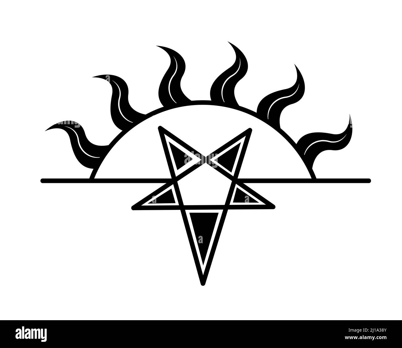 Abstract Half sun with Swastika symbol - occult vector illustration ...
