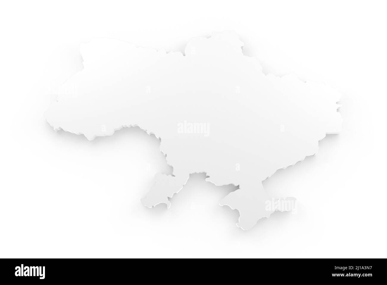 Stylich 3D map of Ukraine in shades of grey on light background Stock ...