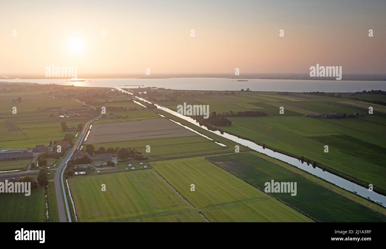 Agricultural landscape of Friesland, one of the northern provinces of ...