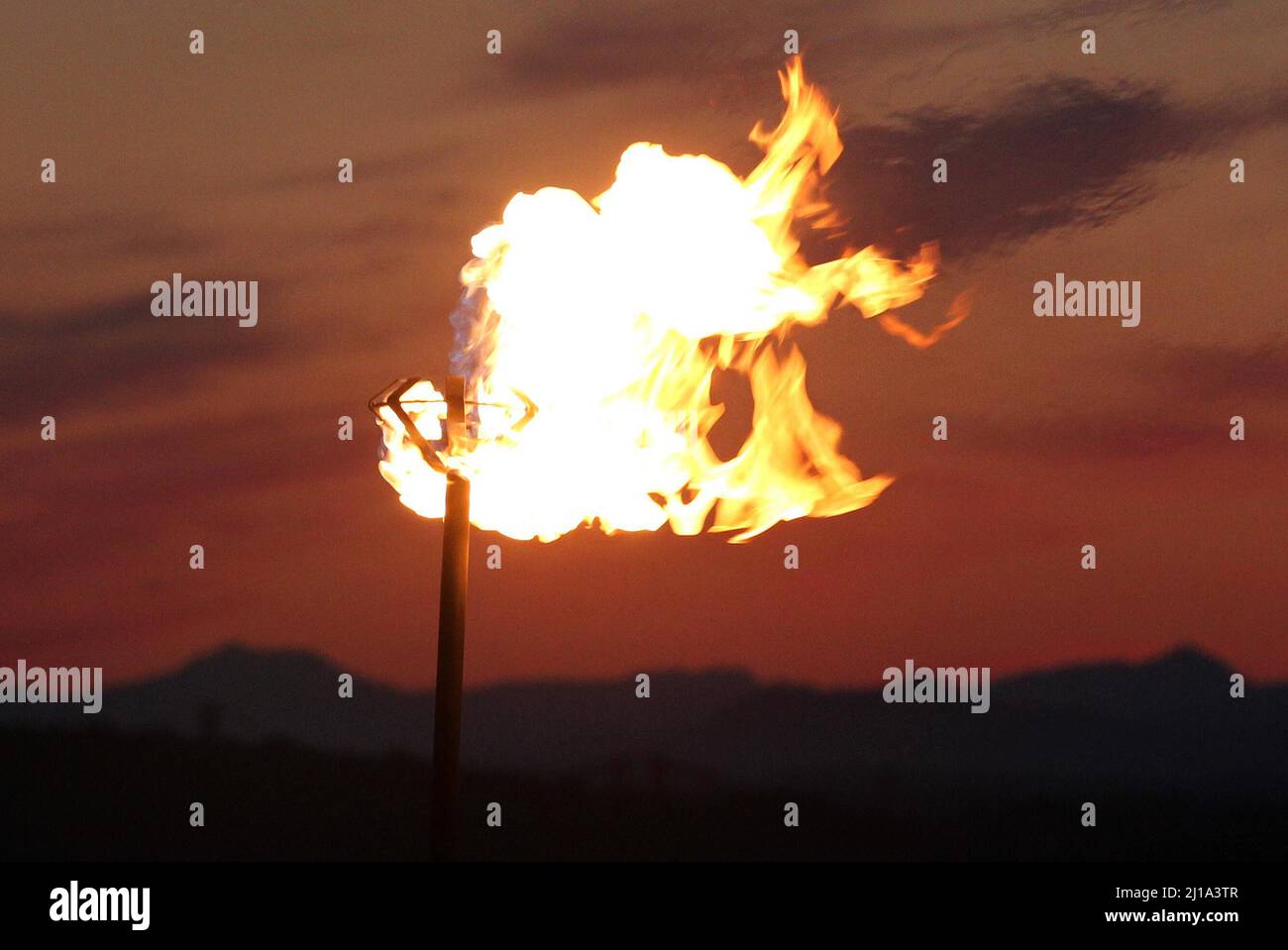 File photo dated 04/06/12 of a beacon burning at sunset at Edinburgh ...