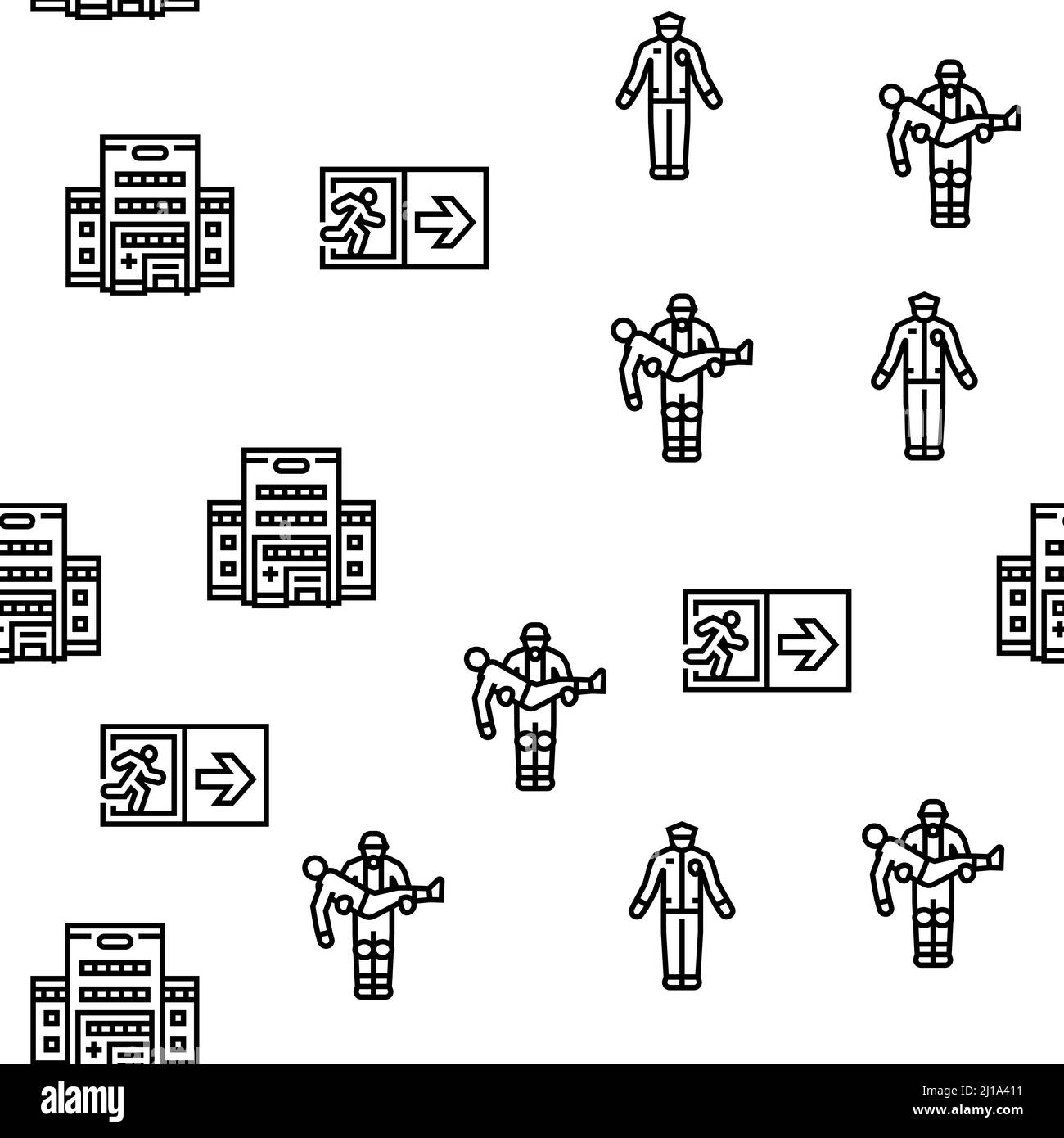 Emergency Helping In Accident Vector Seamless Pattern Stock Vector ...