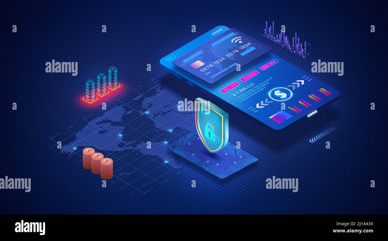 Secure Cross Border Payments Concept Secure International Payments And Transactions With