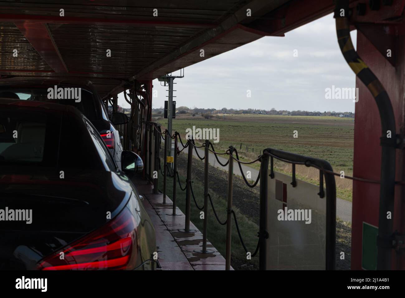 The car train to westerland on sylt Stock Photo - Alamy