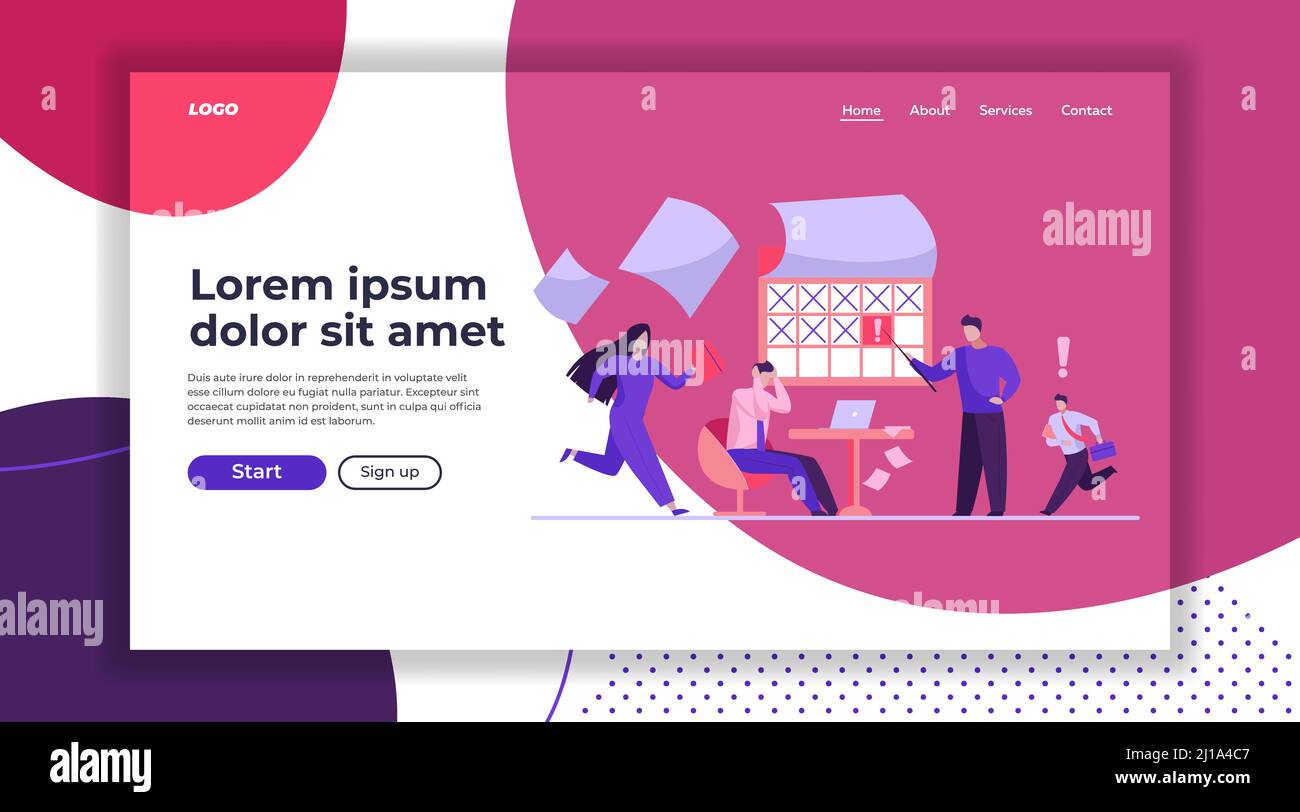 Stressed office staff working in deadline rush. Business people ...