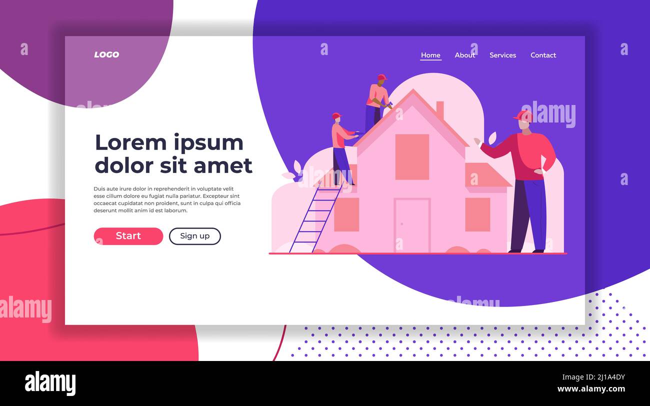 Repairing roof Stock Vector Images - Alamy