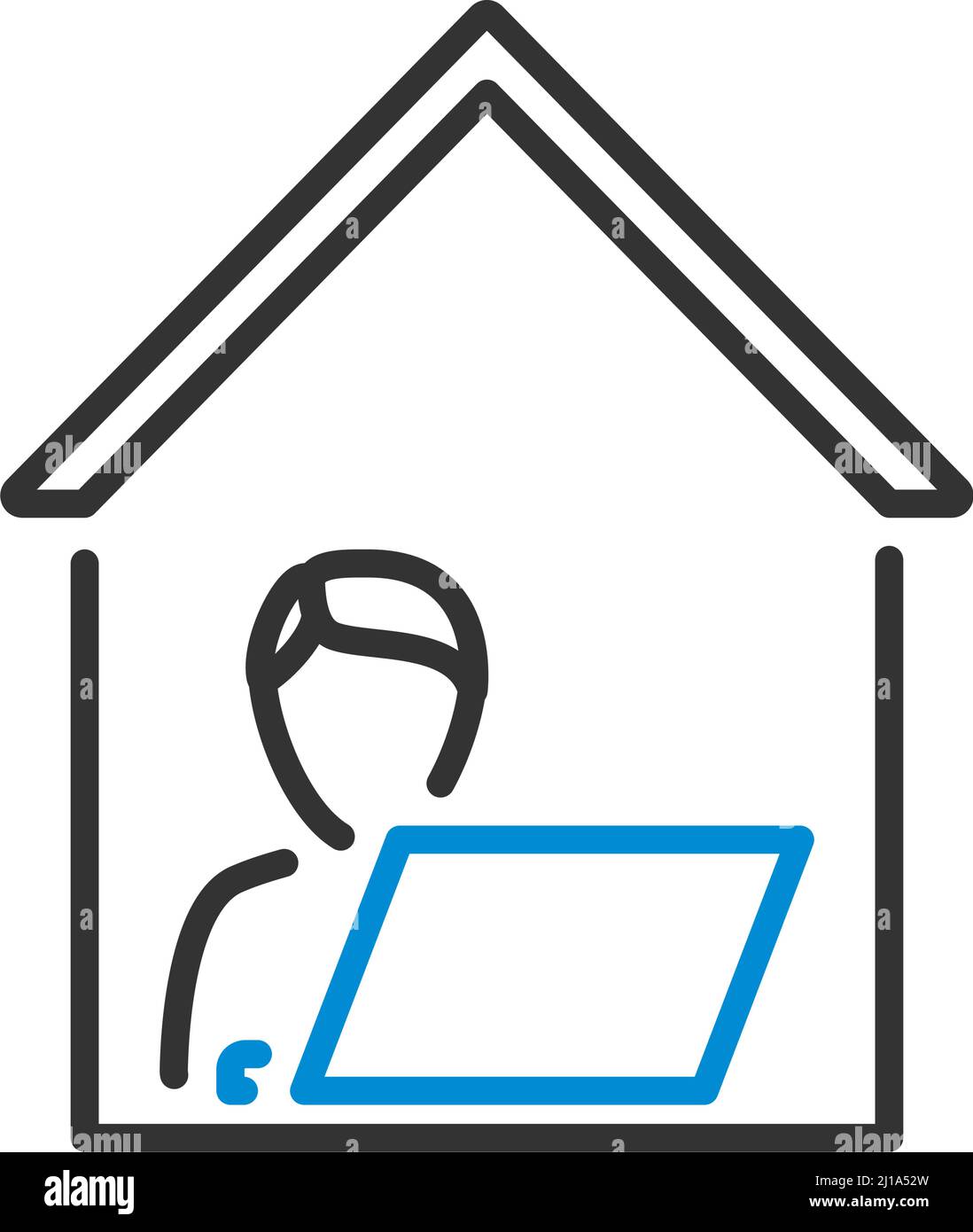 Home Office Icon. Editable Bold Outline With Color Fill Design. Vector ...