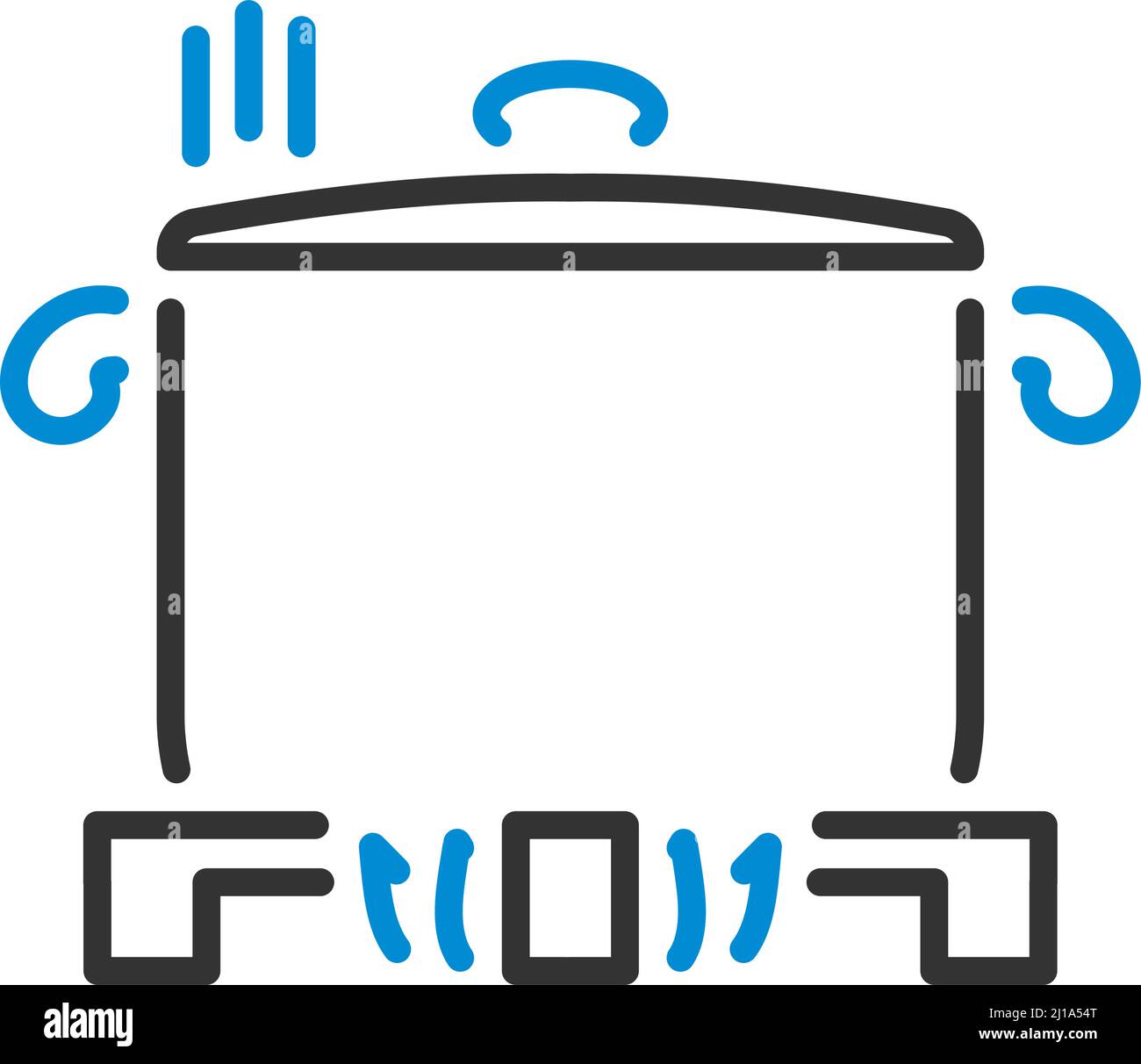 Boiling Pot Icon. Editable Bold Outline With Color Fill Design. Vector ...