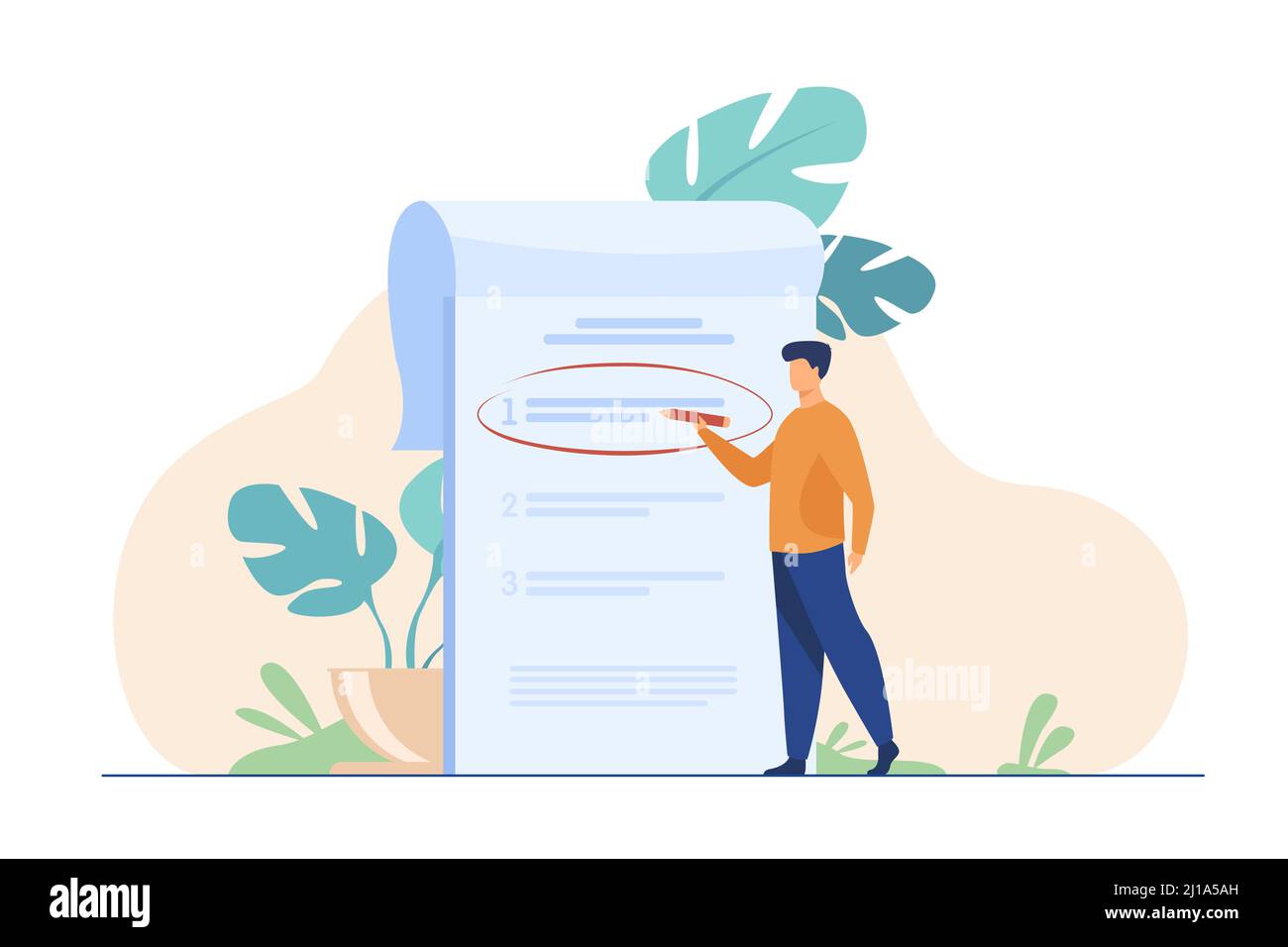 Manager prioritizing tasks in to do list. Man taking notes, planning ...