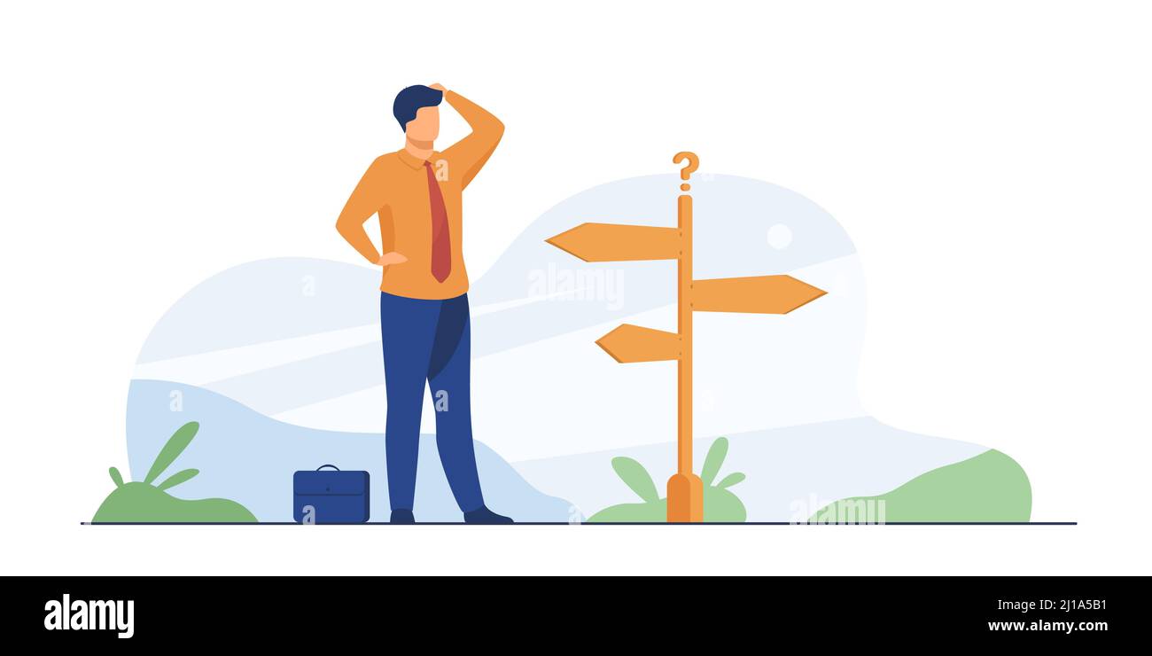 Pensive businessman making decision. Man in office suit standing at ...