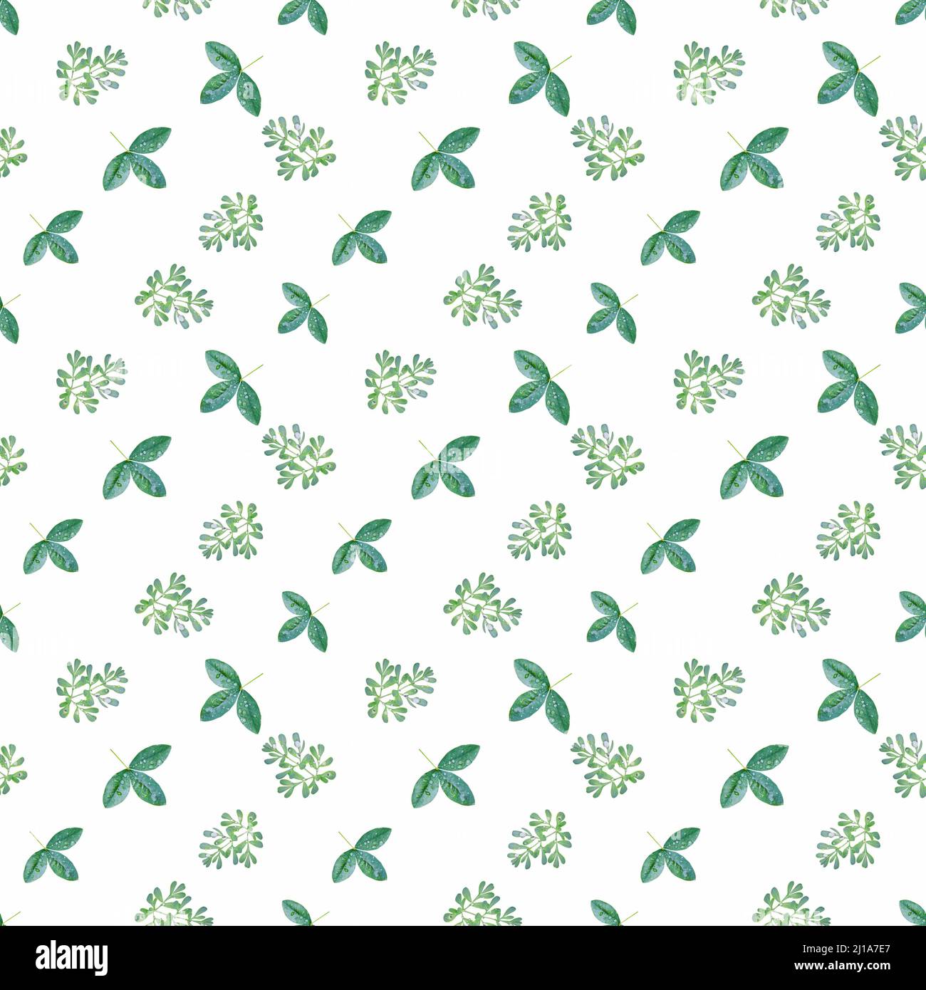 Seamless spring summer background with repeating foliage and water ...