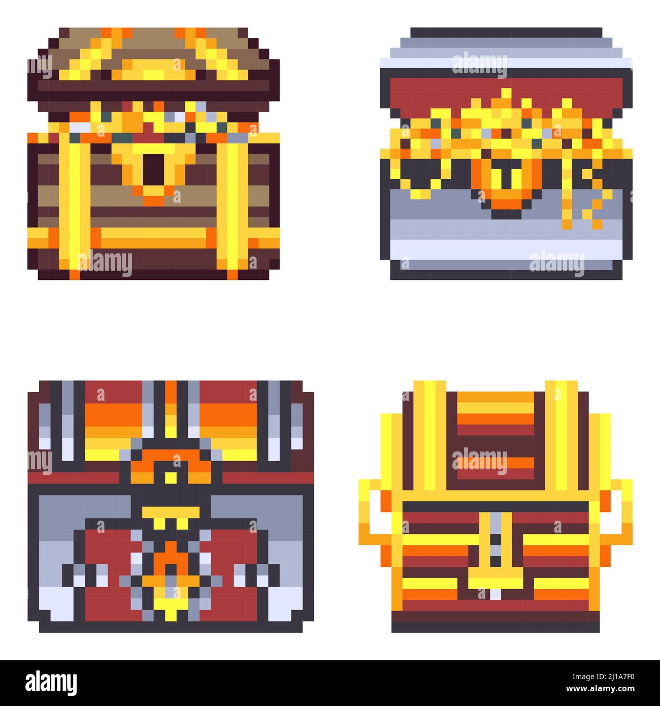 Pixel Art RPG Treasure Chest in 8 Bit Style Stock Vector Image & Art ...