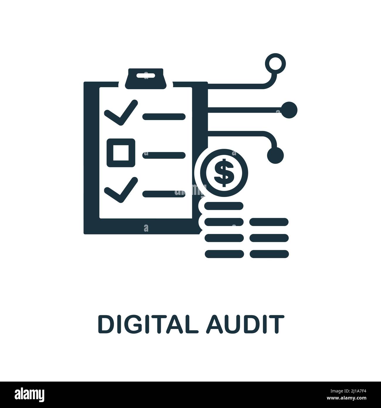 Digital Audit flat icon. Colored element sign from auditors collection ...