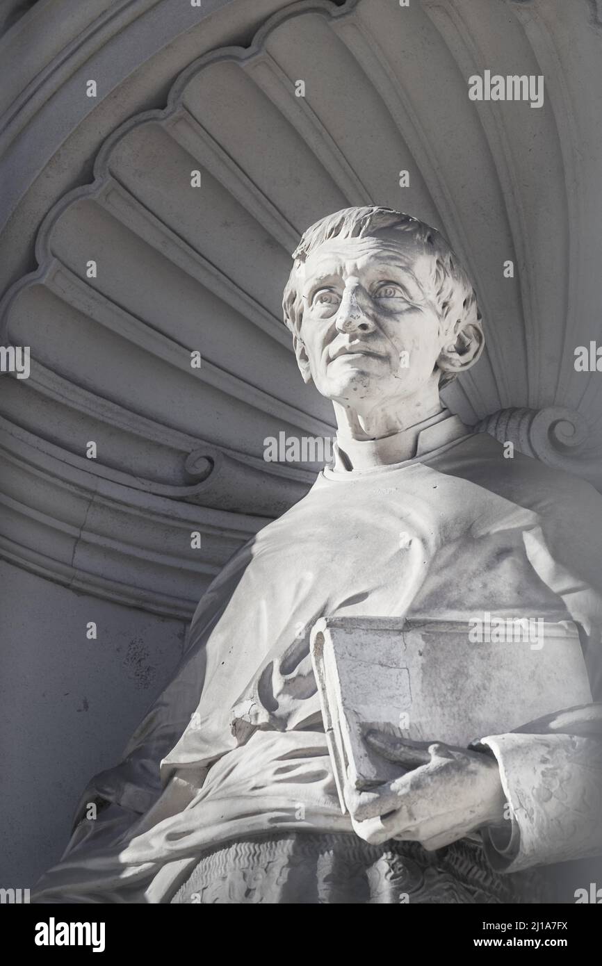Memorial statue to cardinal John Henry Newman outside the Catholic ...
